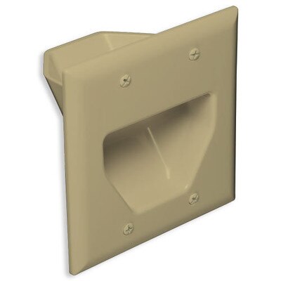 DataComm Recessed Low-Voltage Cable Plate, 2-Gang