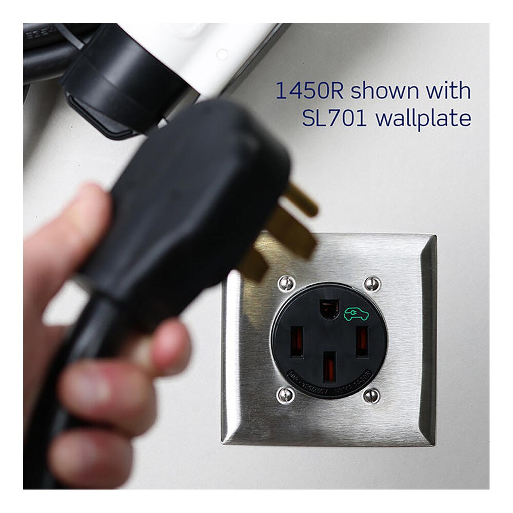 Leviton 50A Heavy Duty Flush Mount Receptacle/Outlet for EV Charging ...